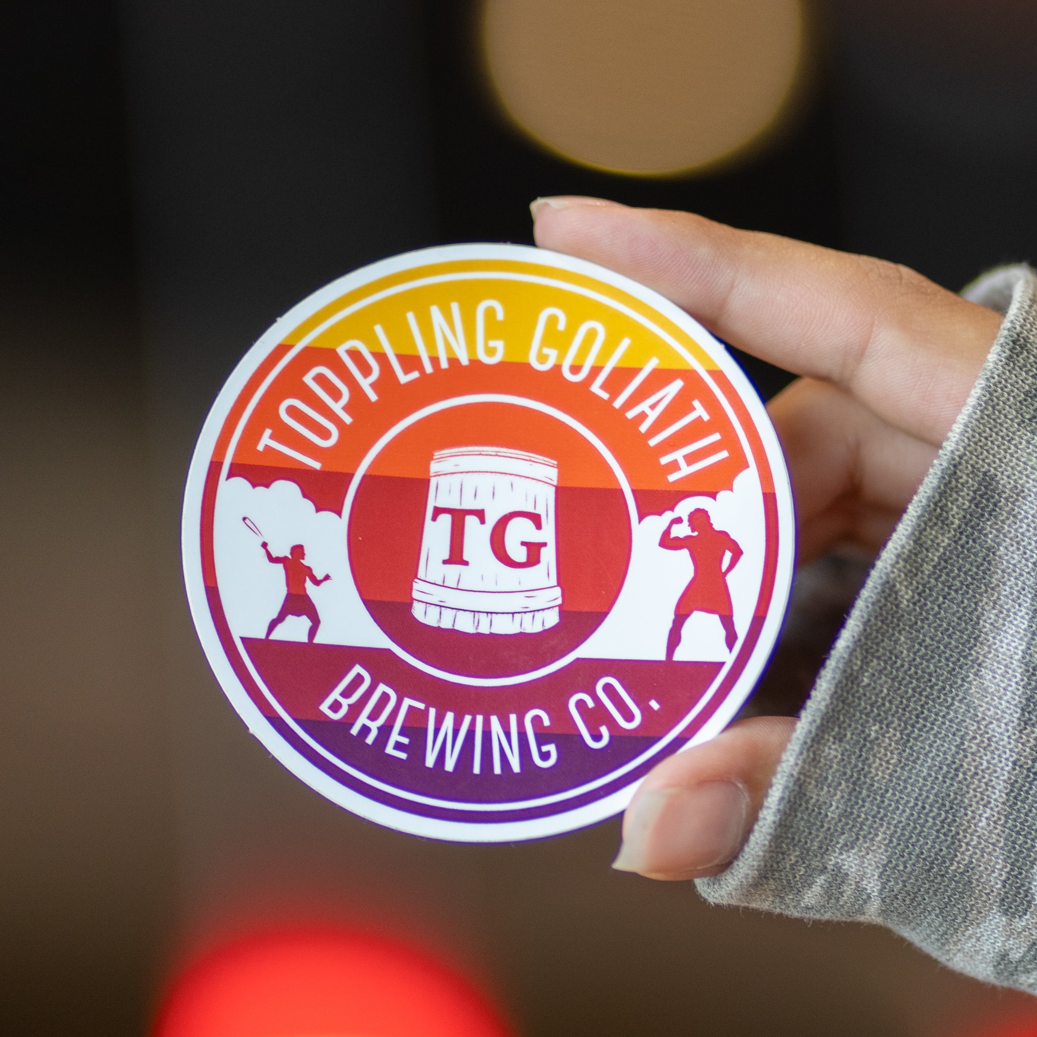Sticker-Round Logo-Sunset – Toppling Goliath Merch Store